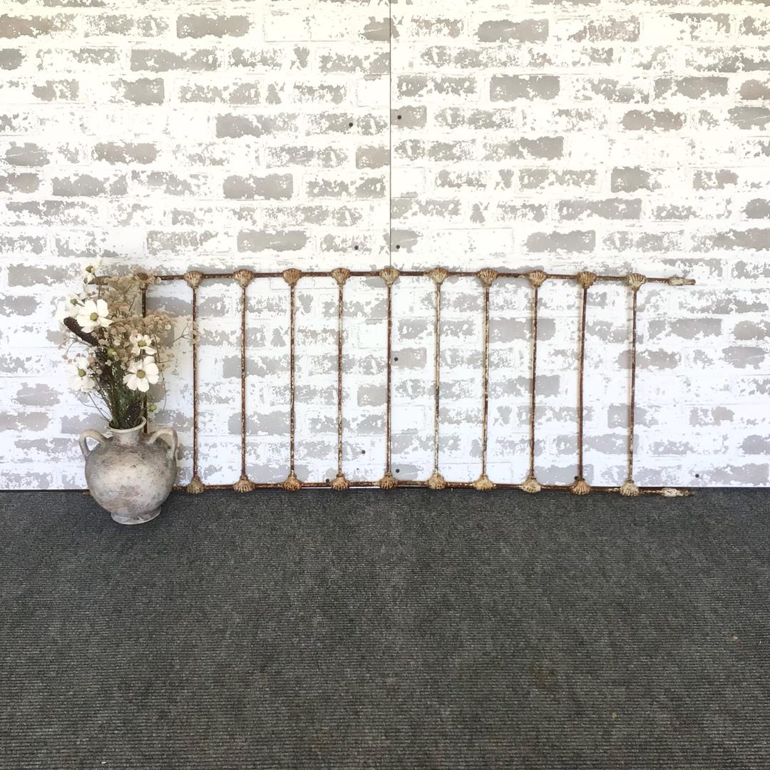 Antique Metal Crib Panel Chippy Beige W Rust Vintage Design Piece - Etsy