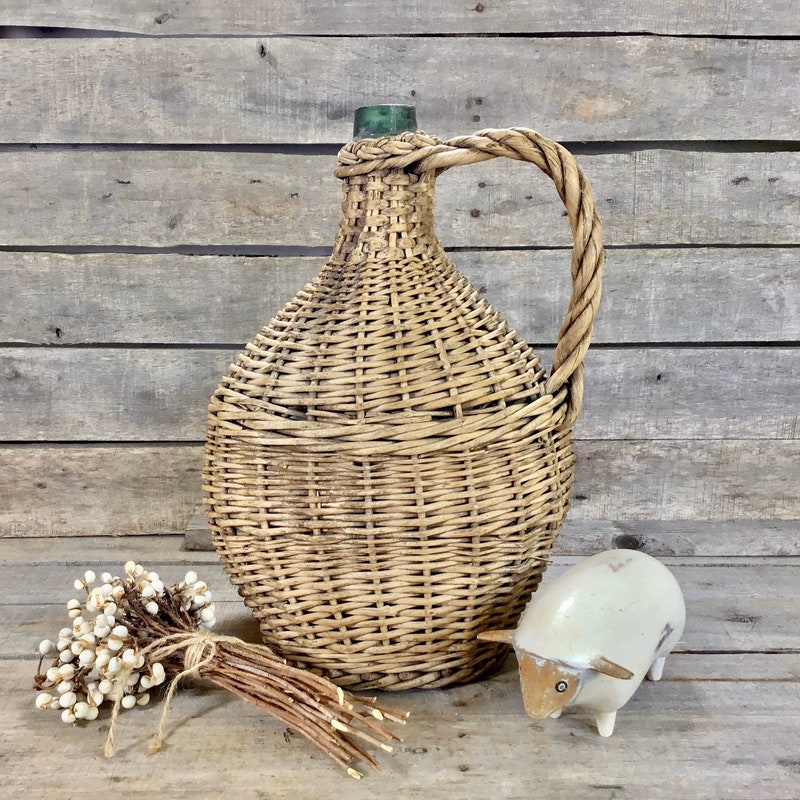 Wicker Bottle - Etsy