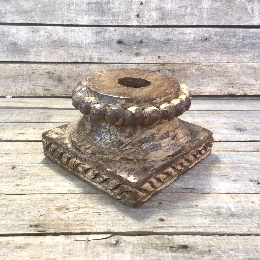 Wood Riser Stand Decorative Display Pedestal Platform Base Distressed ...