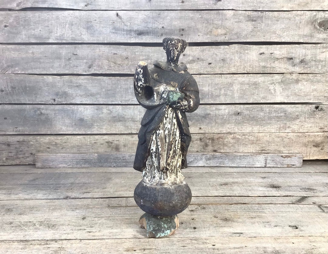 18th Century Santos St Francis Carved Wood Statue Antique Religious ...