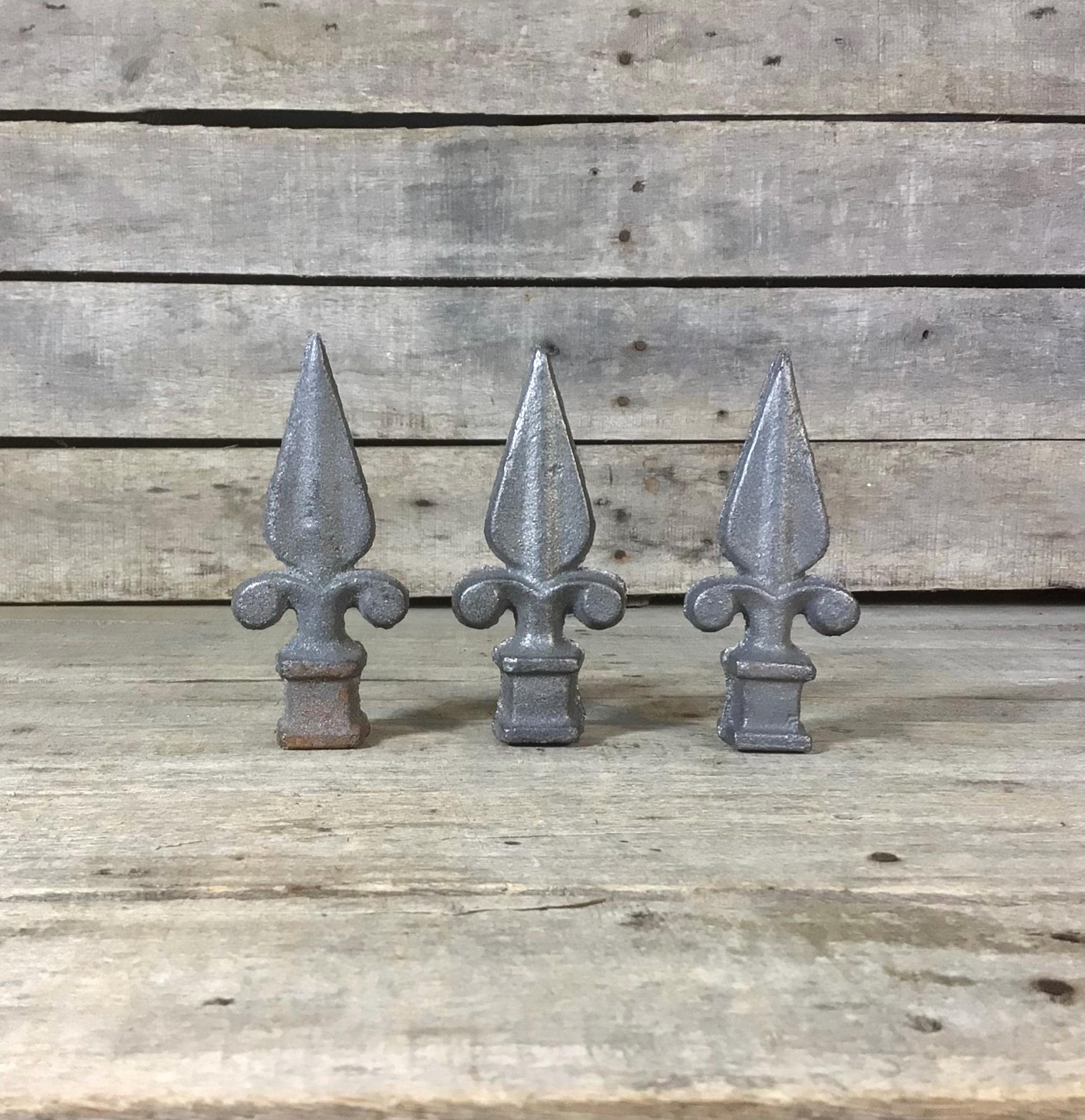3 Iron Finials Fence Post Toppers Craft Supplies Project Pieces Metal ...