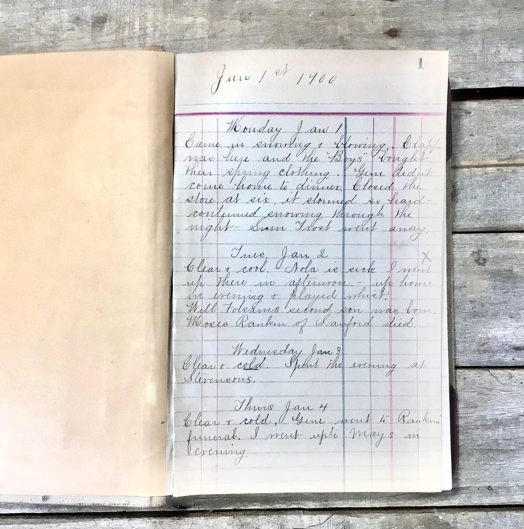 1900 Handwritten Diary Antique Used Original Journal Turn of Century ...
