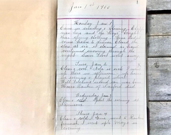 1900 Handwritten Diary Antique Used Original Journal Turn of Century ...