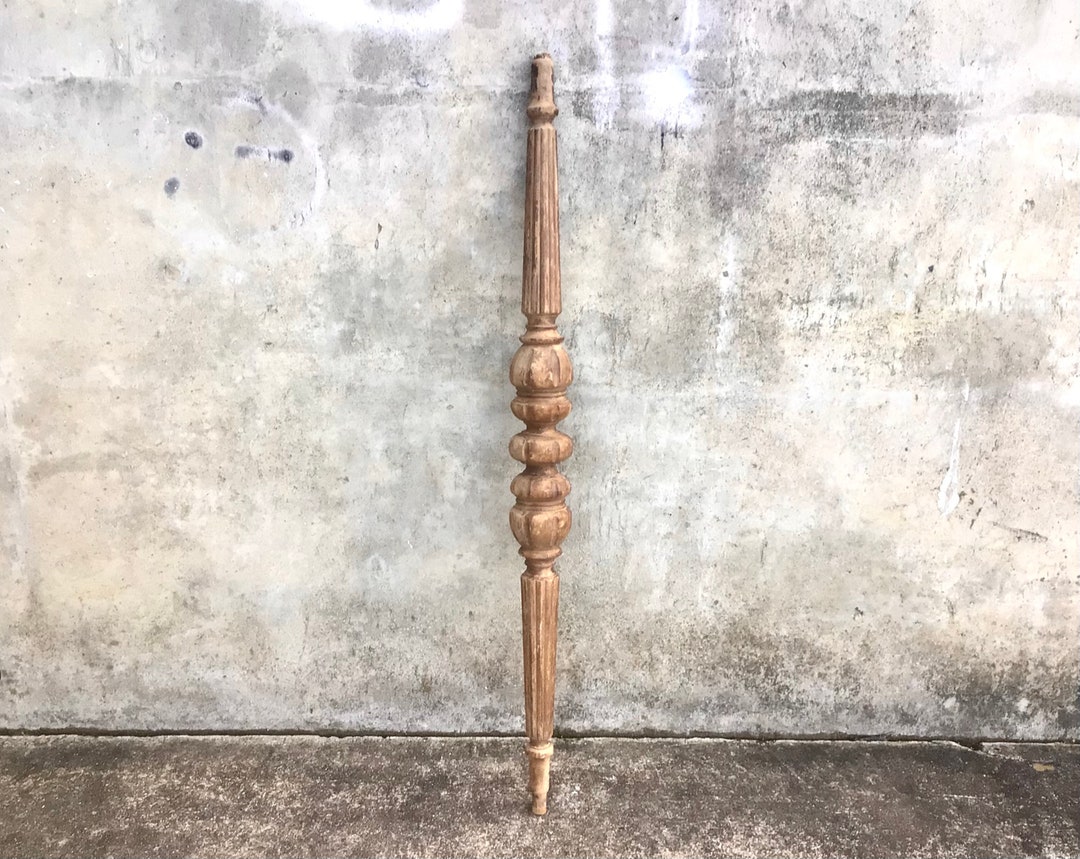 50 Vintage Lathed Wood Spindle Unique Decorative Pole Post Distressed ...