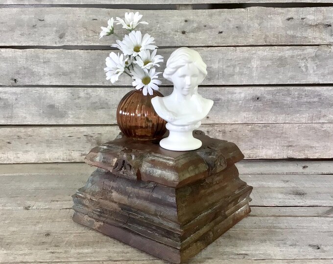 Architectural Salvage Wooden Pedestal Riser Base, 10 1/4" X 10" X 7 1/2 ...