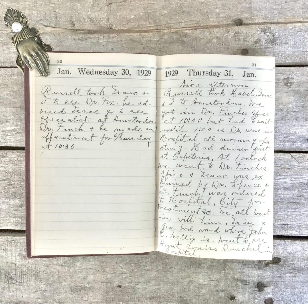 1929 Handwritten Diary Great Depression Vintage Journals Original ...