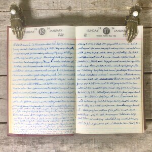 1954 Handwritten Diary: Students Personal Journal Mid Century ...