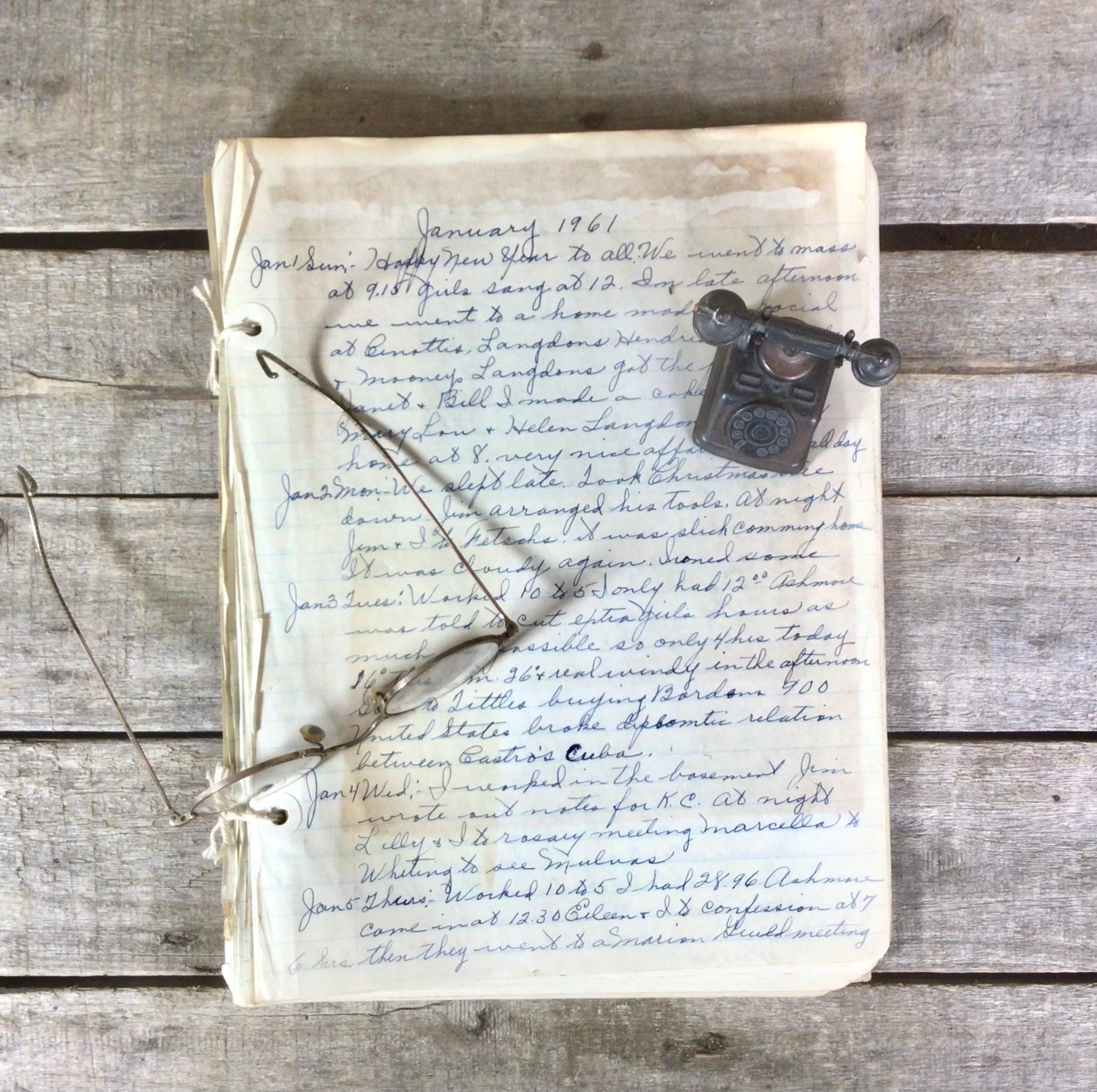 1961 Handwritten Diary Journal Mid Century Memorabilia Vintage Original ...