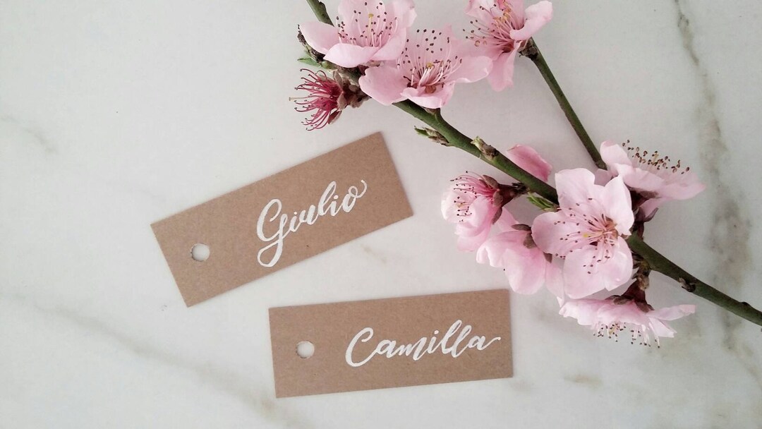 Place Cards, Kraft Paper Place Cards, Wedding Place Cards, Rustic ...