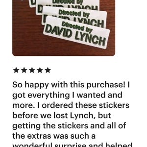 Directed by David Lynch Stickers (original) - Etsy