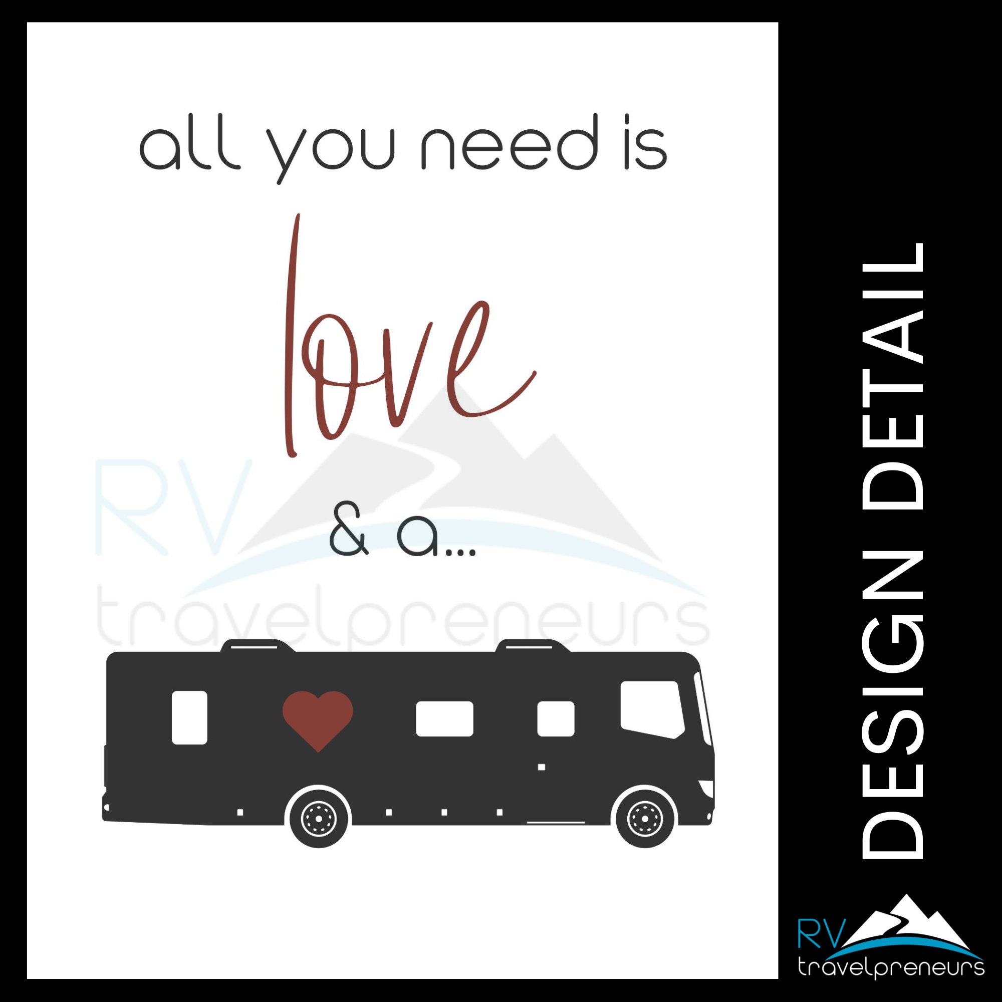 Class A Motorhome Printable | All You Need is Love | Travel, Family, 5 ...