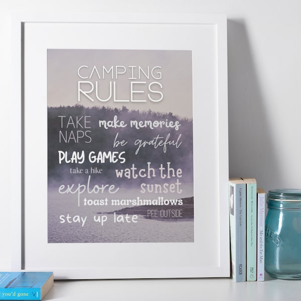 Camping Rules Decal - Etsy