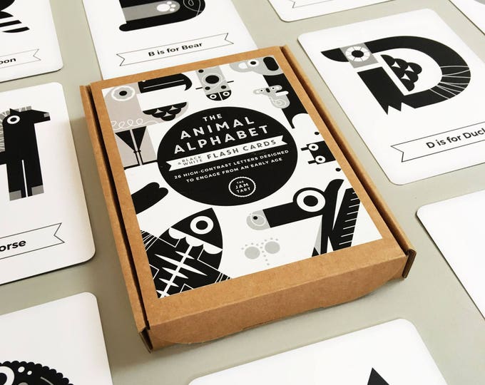 Black and White Alphabet Flashcards for Kids - Educational, Learn the ...