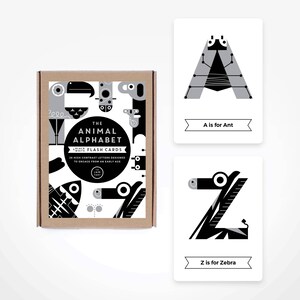 Black and White Alphabet Flashcards for Kids - Educational, Learn the ...
