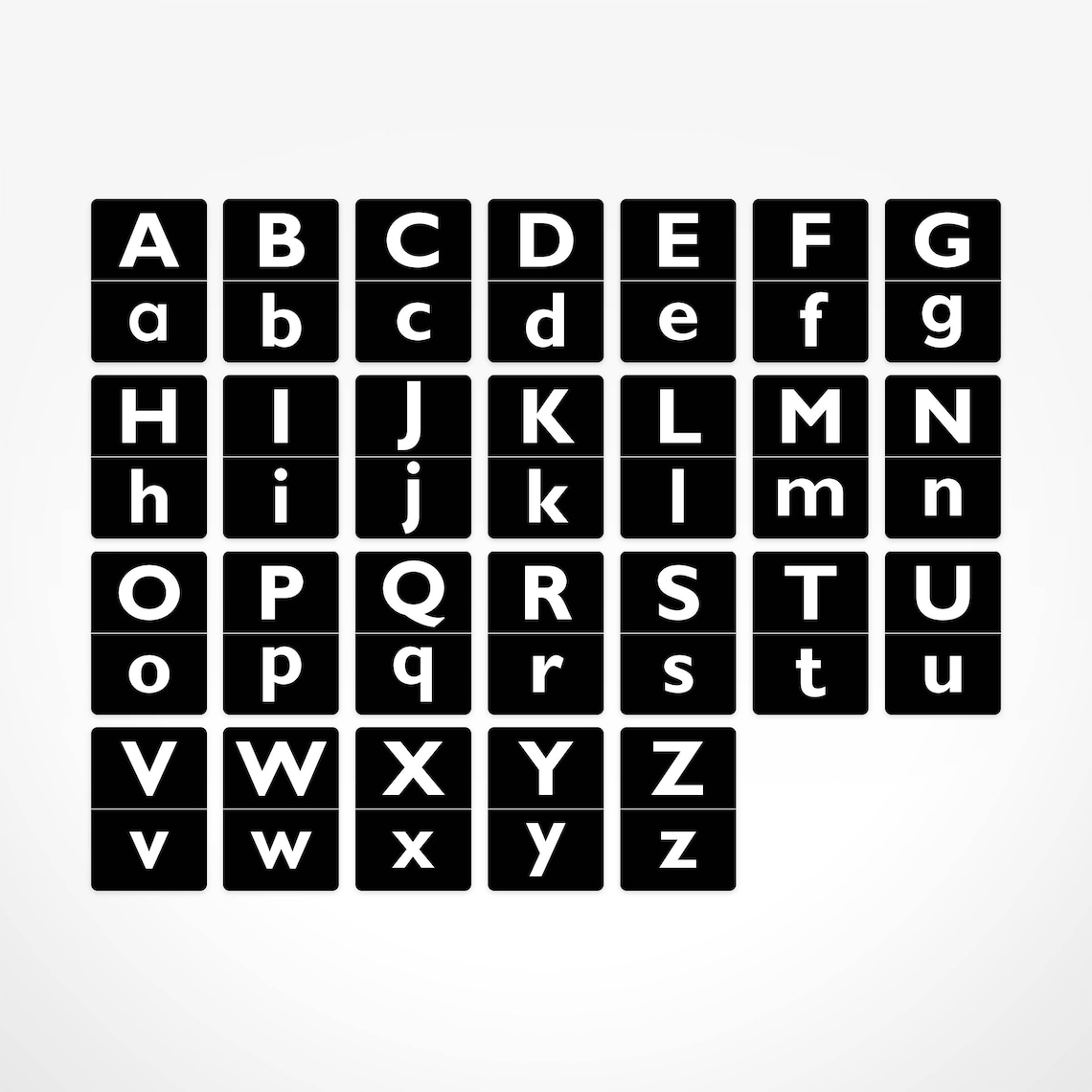 Black and White Alphabet Flashcards for Kids Educational, Learn the ...