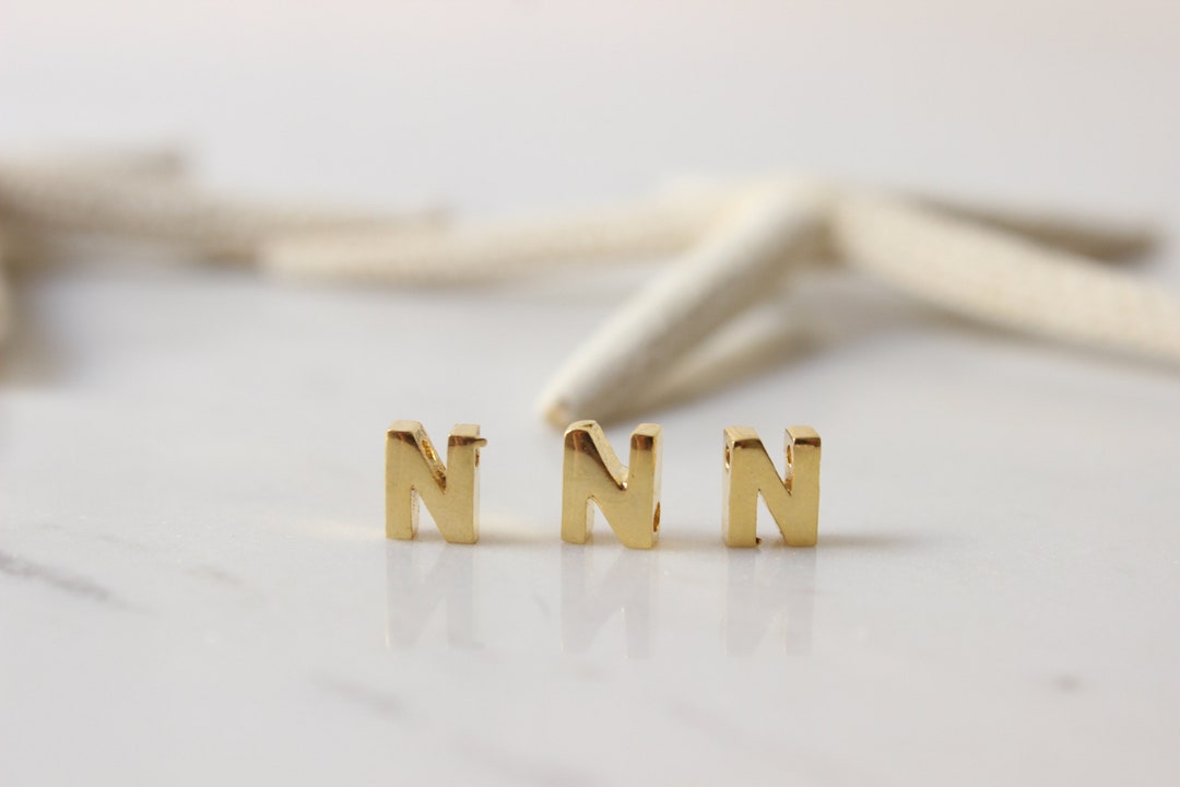 6x7mm N 24k Shiny Gold Letters, Letter Charms - Etsy