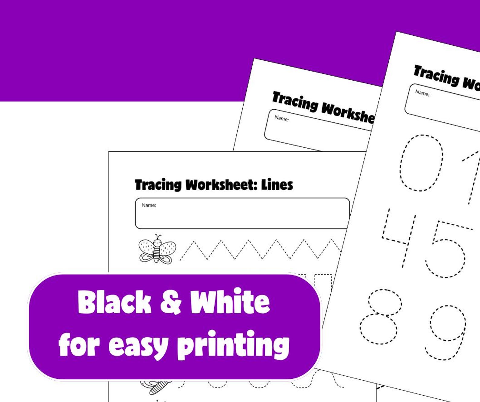 Printable Tracing Activity Worksheets for Preschool Pre-k Kindergarten ...