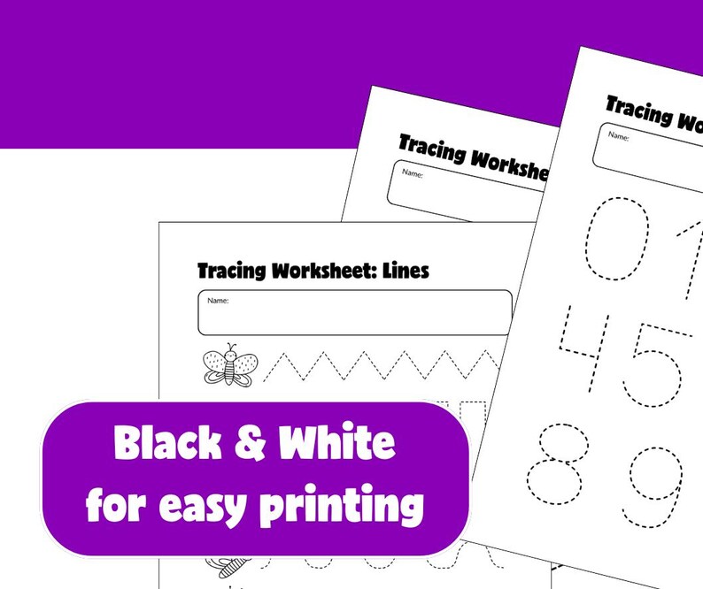 Printable Tracing Activity Worksheets for Preschool Pre-k Kindergarten ...