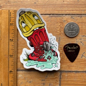 Fire Hydrant Sticker, Vinyl Decal 4 Tall Funny, Fun Weird Cartoon ...