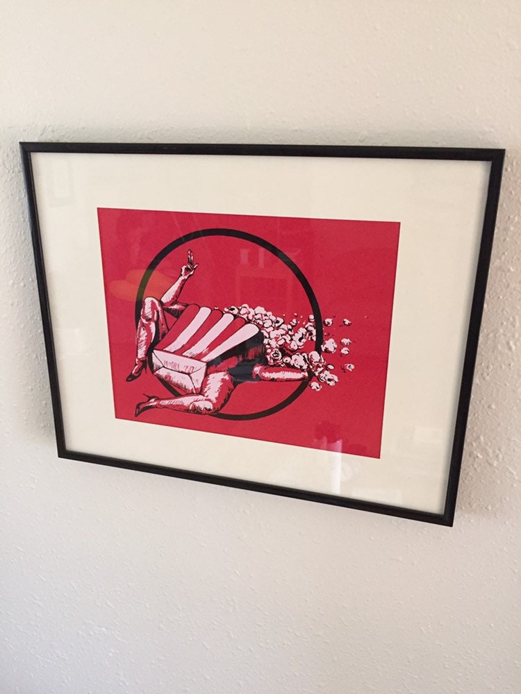 Popcorn Pinup Retro Style Drive in Movie Snack Bar Food Silk | Etsy