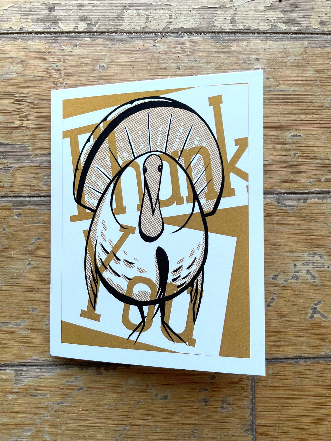 Turkey Thank You Card, Printable File Download, PDF 4.25x5.5 Card, Bird ...