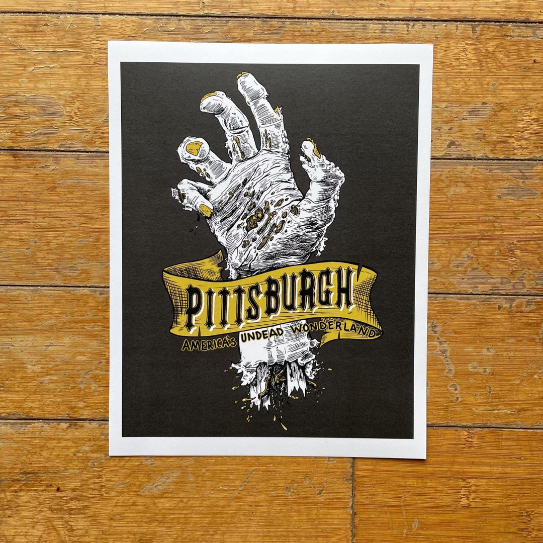 Pittsburgh Zombie Hand Art Print: Horror Movie Gift - Etsy