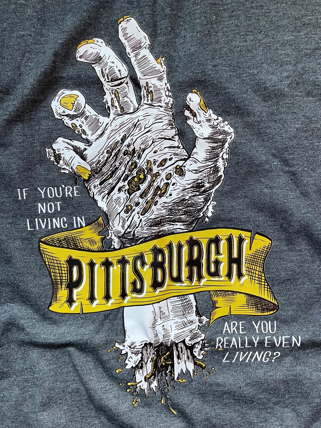 Pittsburgh Zombie Hand T-shirt: Horror Movie Art - Etsy