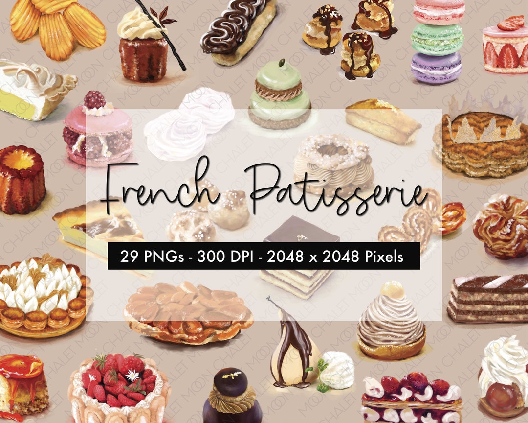 French Patisserie Clip Art Bundle- Digital Download- Sticker ...