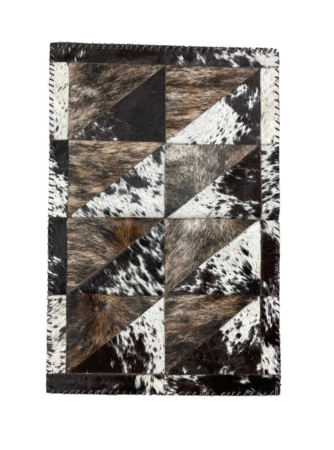 Rectangular Cowhide Patchwork Area Rug - Etsy