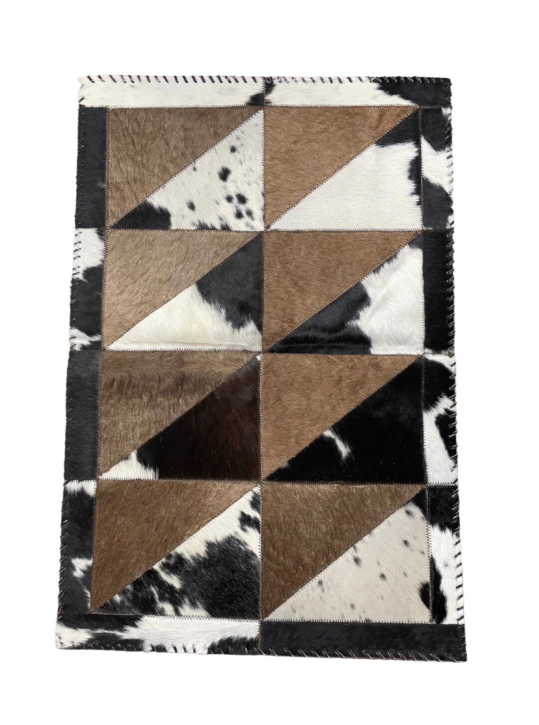 Rectangular Cowhide Patchwork Area Rug - Etsy