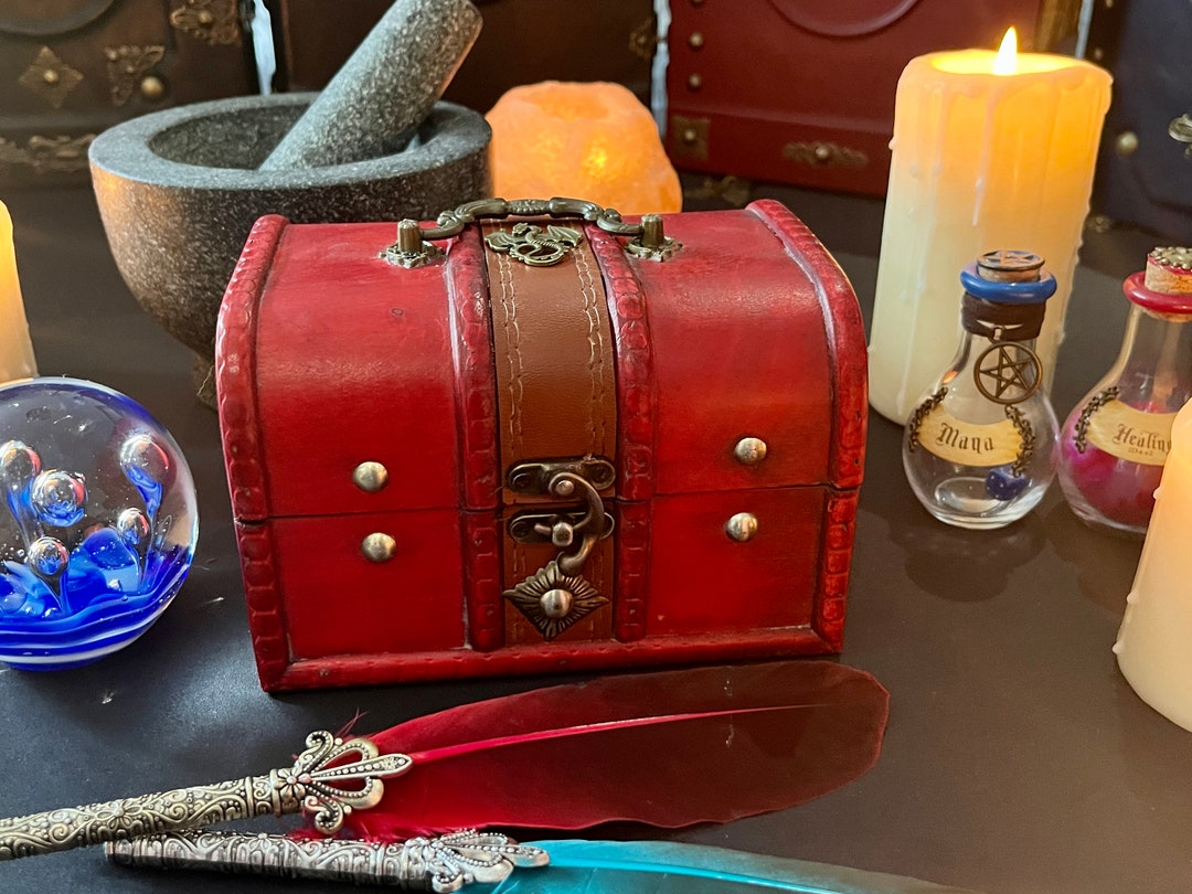 Old Chest | Witchcraft | Fantasy | Dragon | Chest | Leather Suede ...