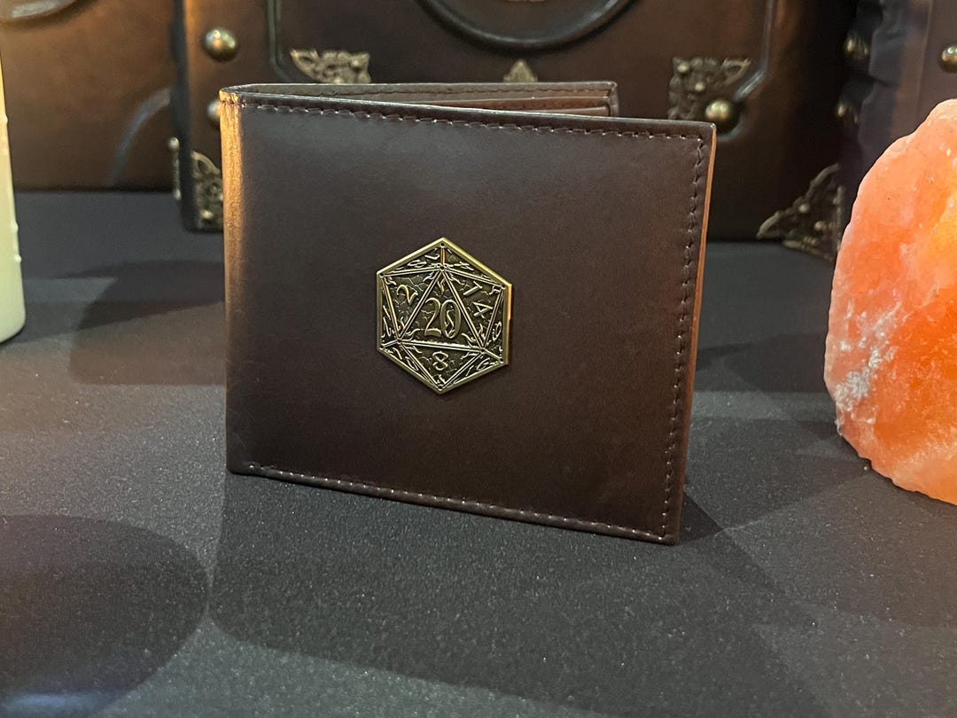 Unisex Wallet Brown Leather NEW D20 Coin Pouch Dnd Gift Dungeons and ...