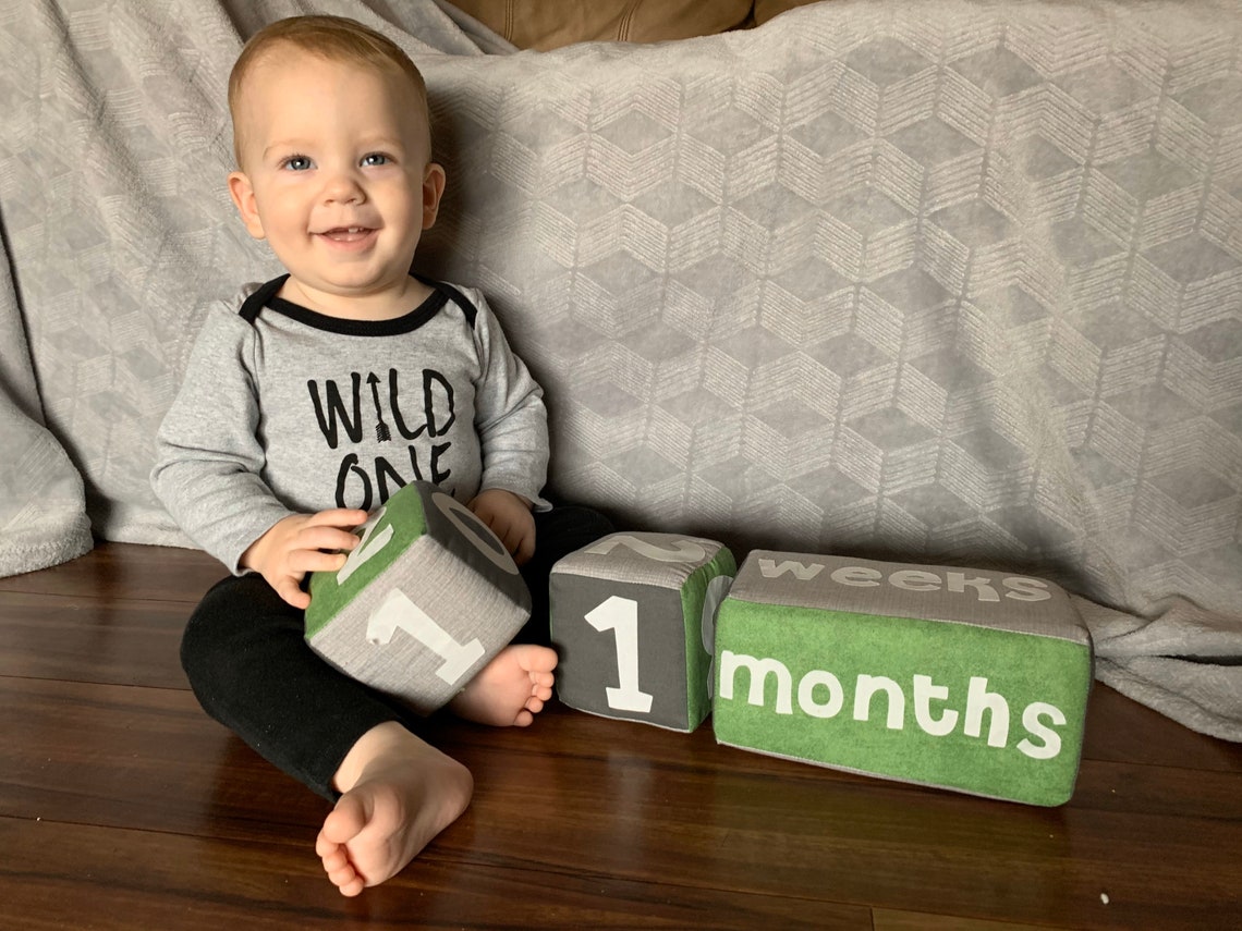 Baby Milestone Blocks Soft Fabric Blocks Baby Picture Props | Etsy