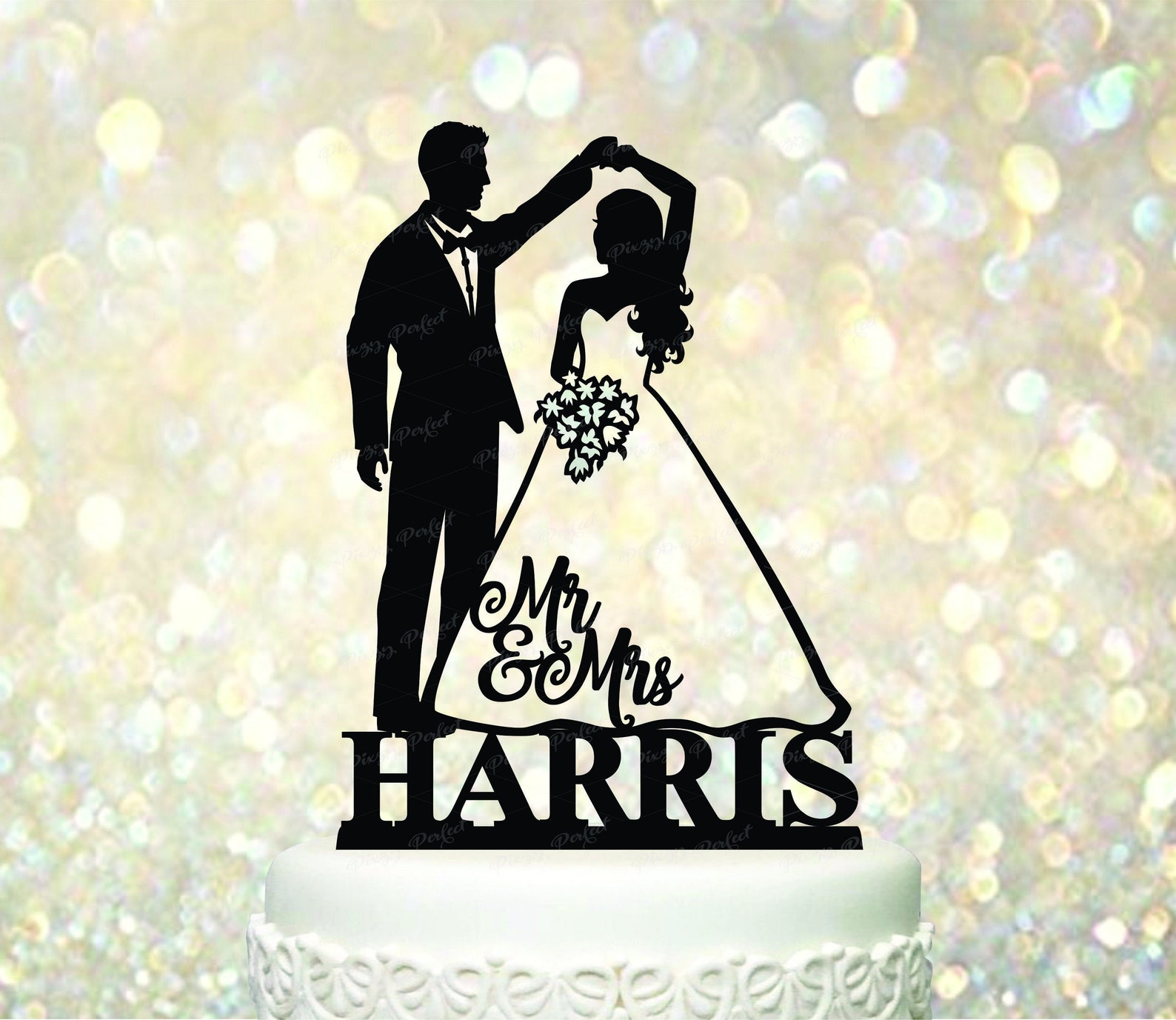 Bride & Groom Ballroom Dancing Wedding Cake Topper Custom - Etsy