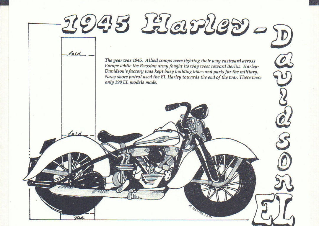 Harley Davidson Bikes Paper Toy - Etsy