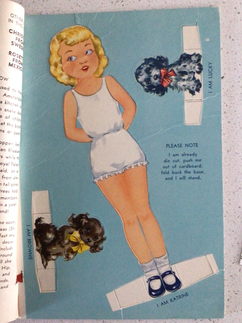 Vintage magic Eye Dutch Paper Doll Book - Etsy