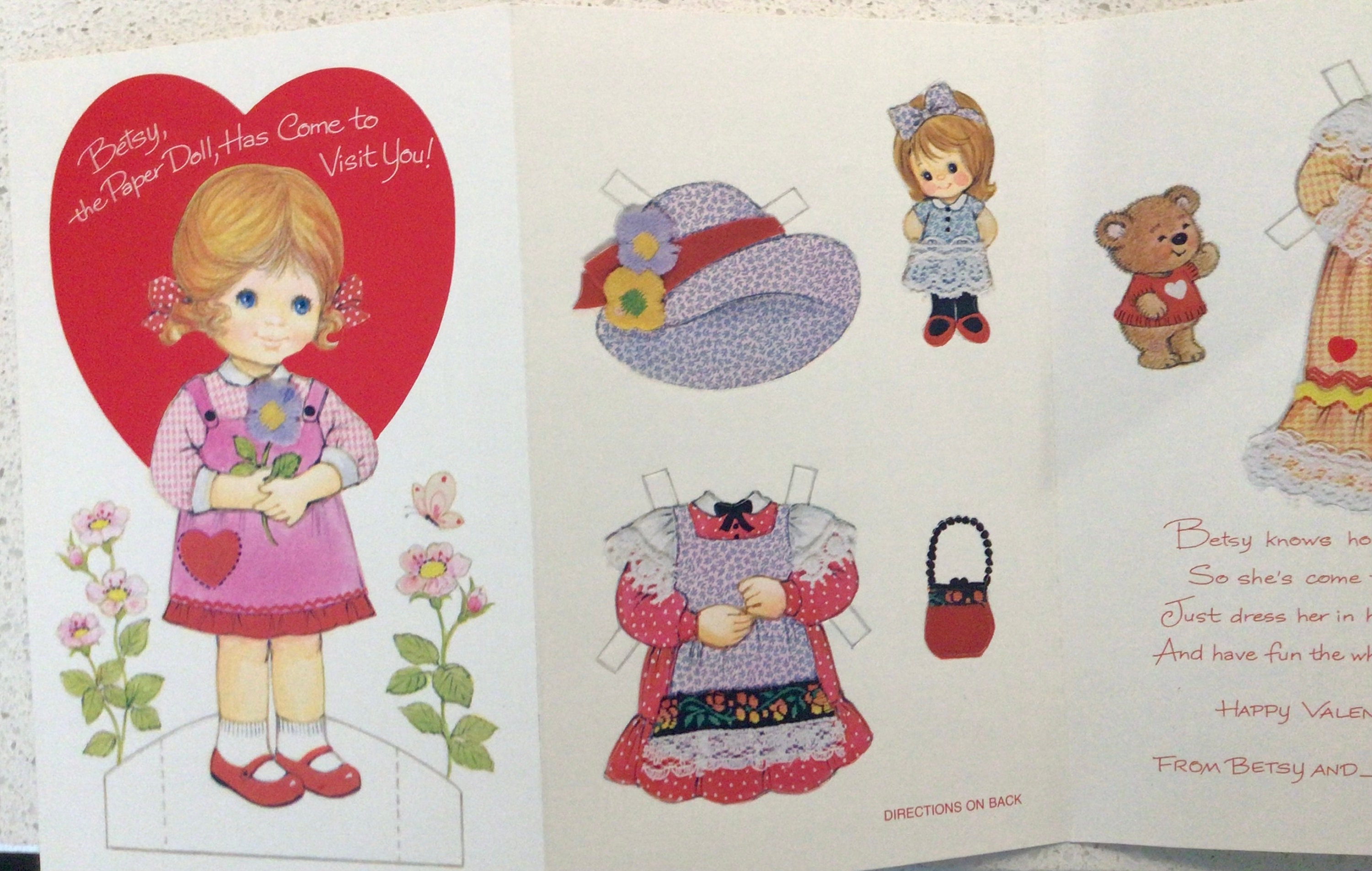 Vintage Valentine Paper Doll Greeting Cards - Etsy