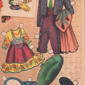 Vintage Mexican Costume Paper Dolls | Etsy