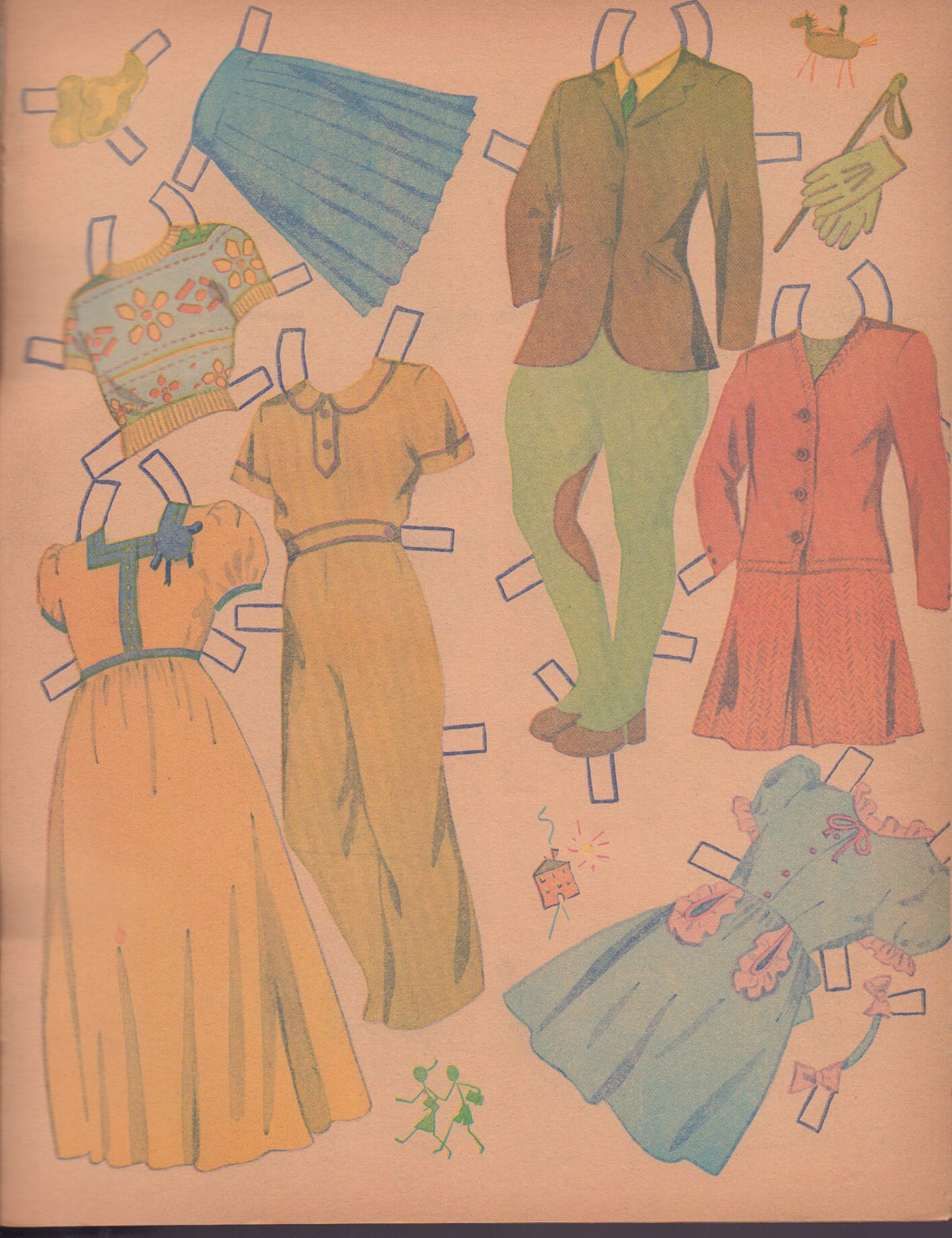 Paper Doll Vintage Book 'brother and Sister' - Etsy