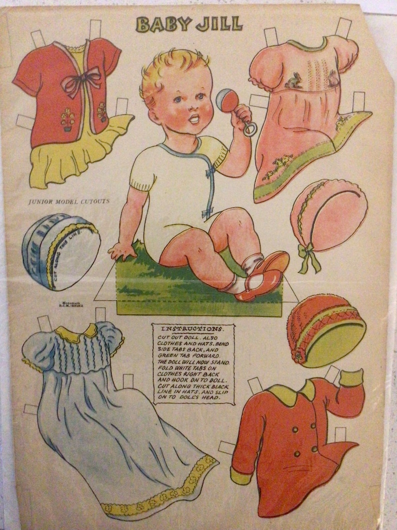Vintage English Paper Doll Sheets - Etsy