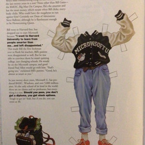 Bill Gates Paper Doll Book - Etsy