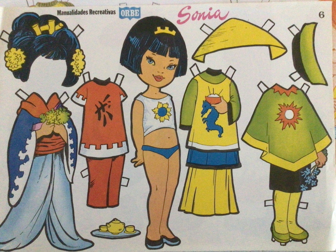 Vintage Paper Doll Spanish Sheets. - Etsy