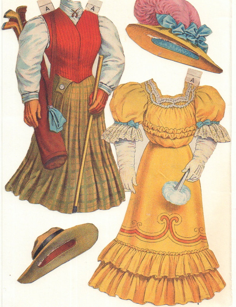 Vintage Fluffy Ruffles Paper Doll | Etsy