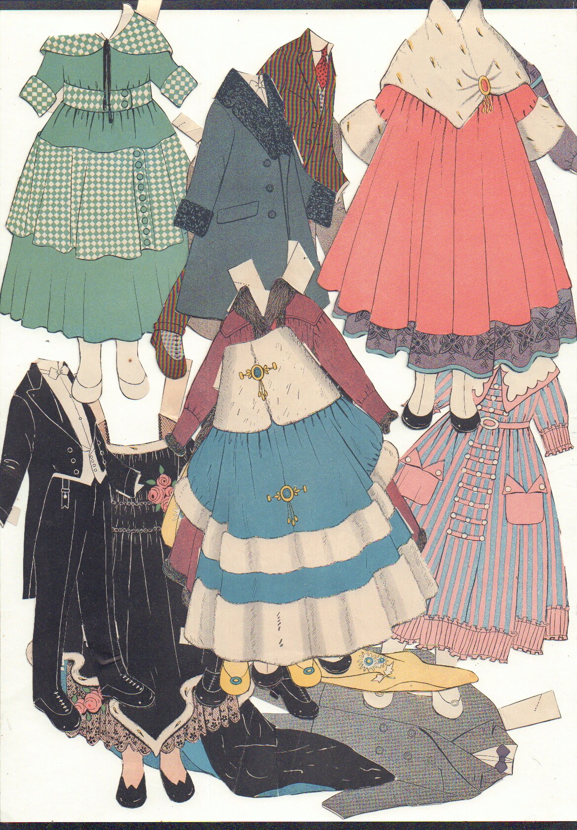 Vintage 1917 Father & Mother Paper Dolls - Etsy