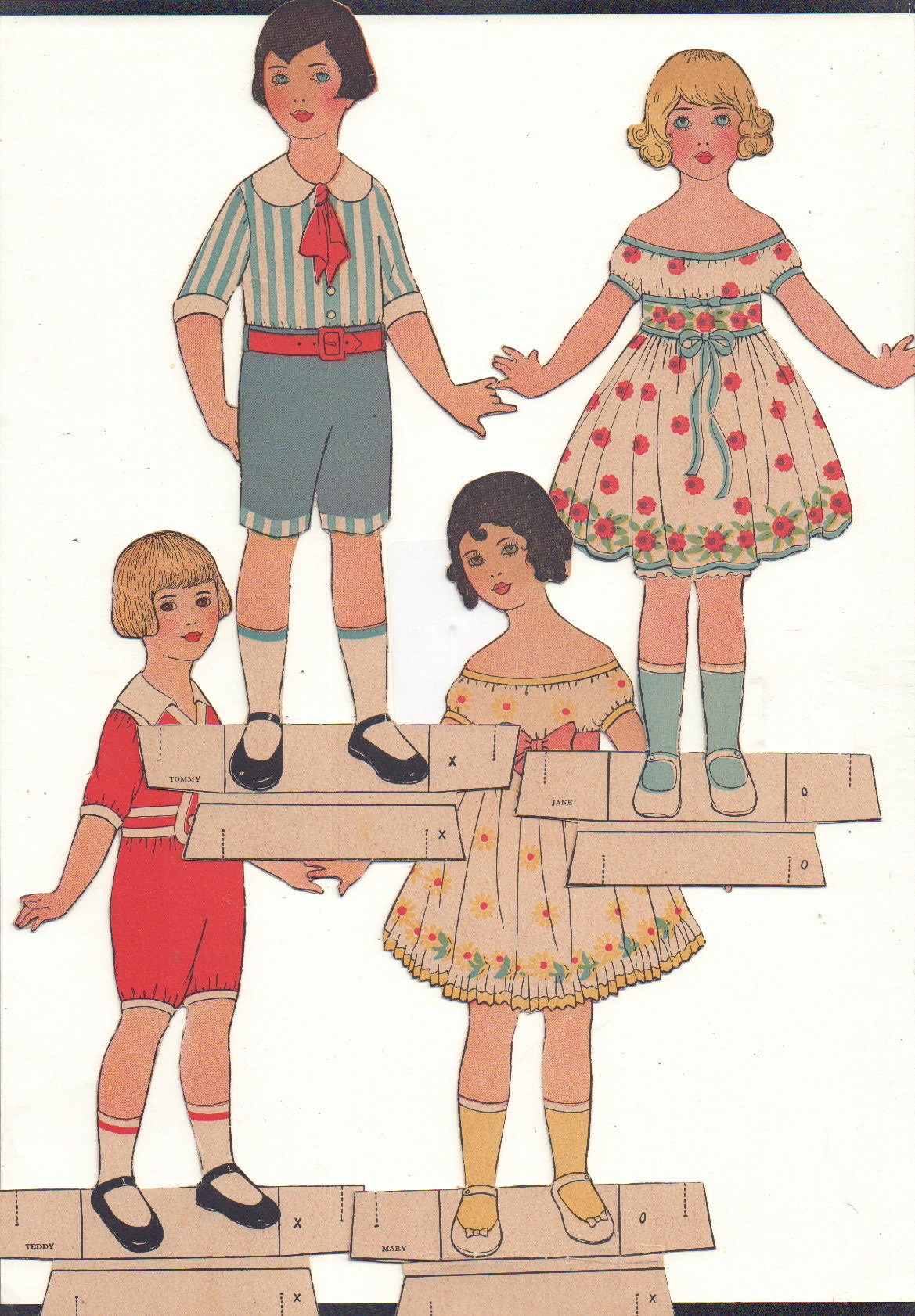 Vintage 1917 Father & Mother Paper Dolls - Etsy