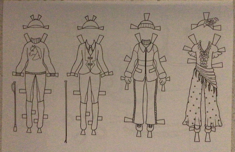 Vintage Equestrian Finnish Paper Dolls - Etsy