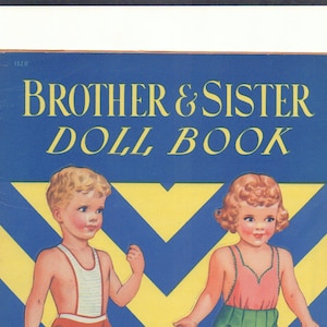 Paper Doll Vintage Book 'brother and Sister' - Etsy