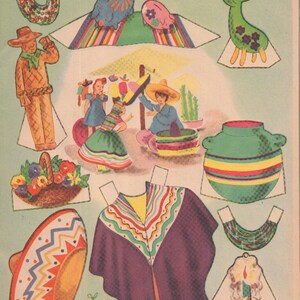 Vintage Mexican Costume Paper Dolls - Etsy