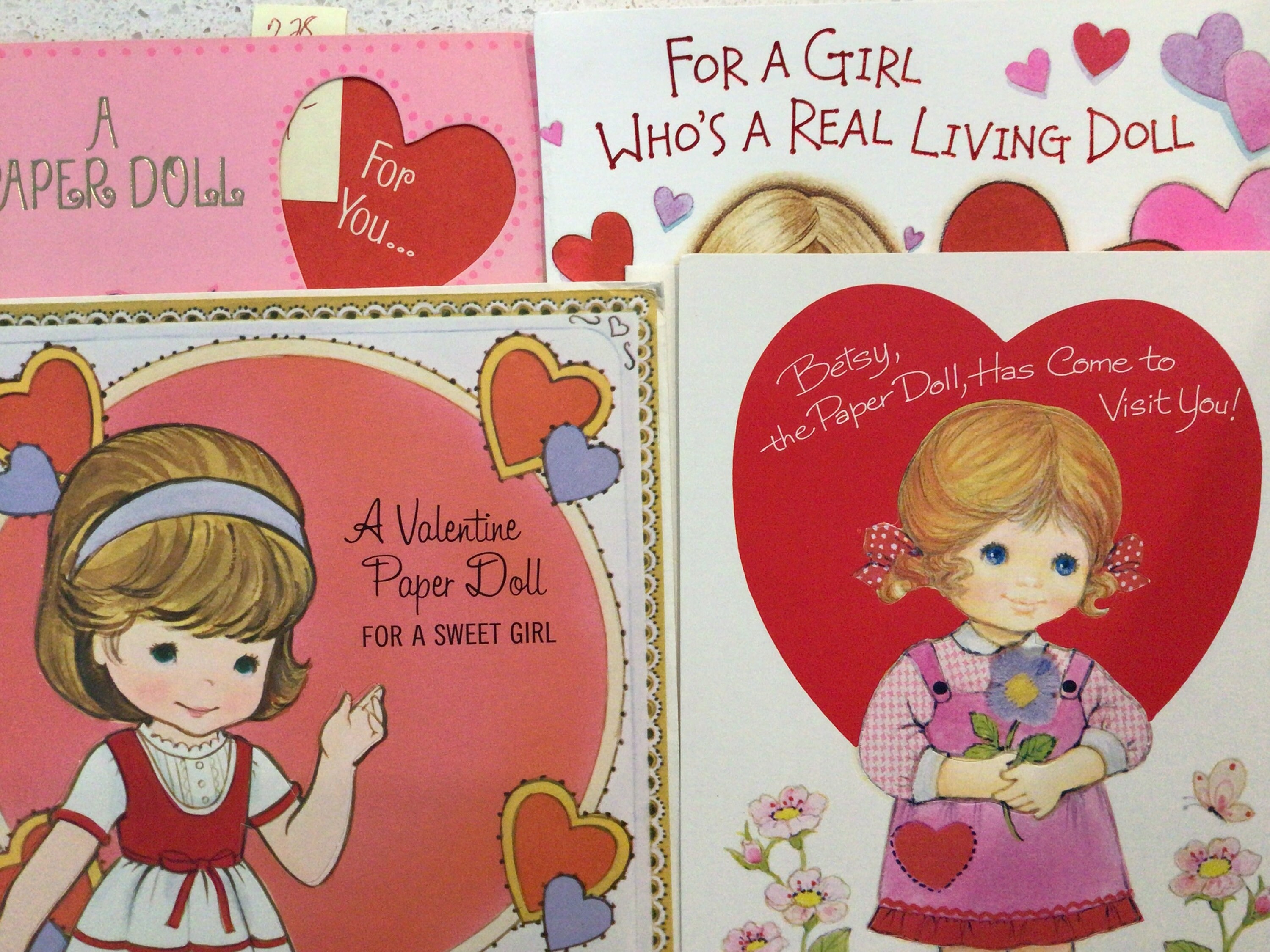 Vintage Valentine Paper Doll Greeting Cards - Etsy