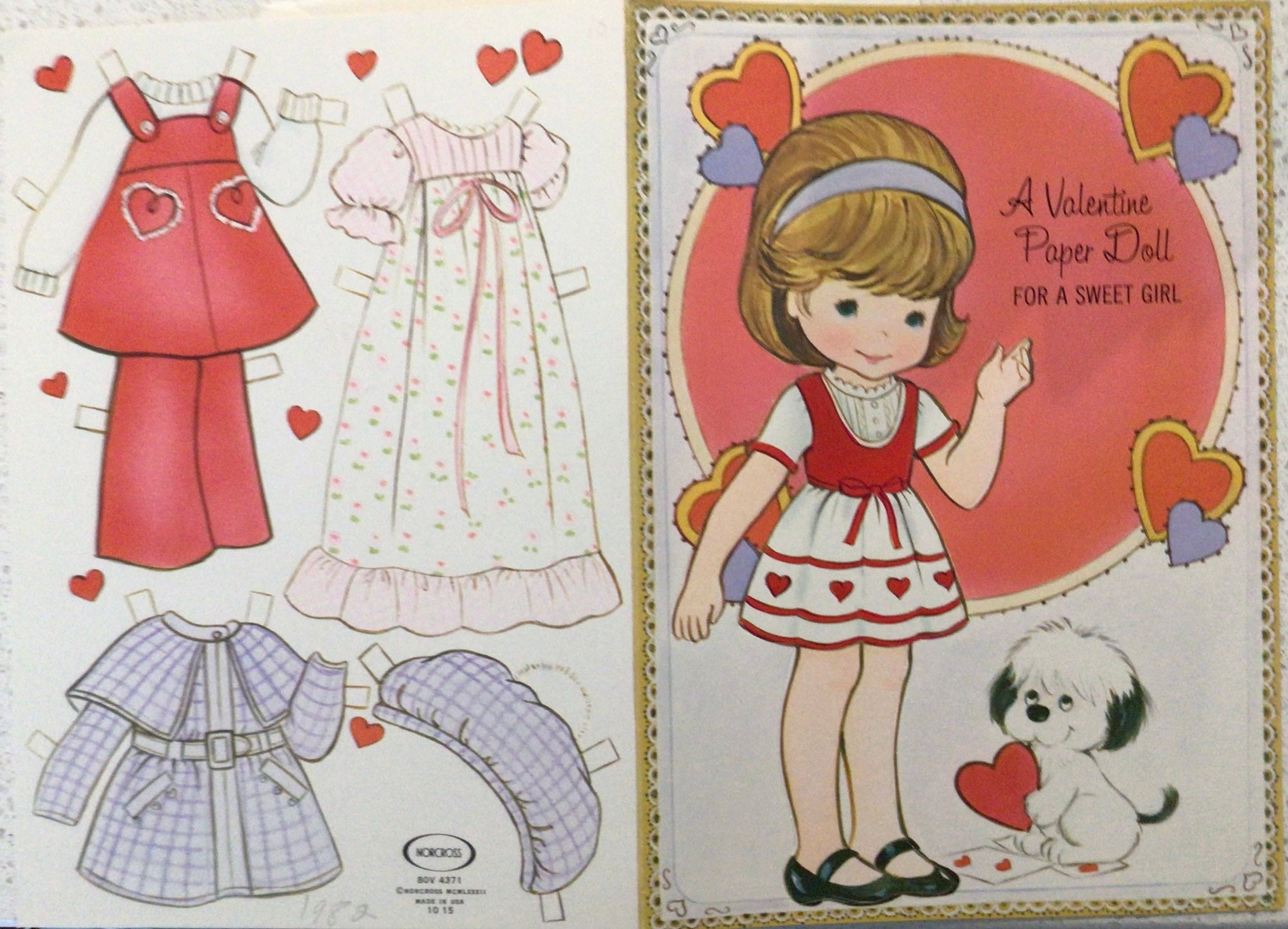 Vintage Valentine Paper Doll Greeting Cards - Etsy